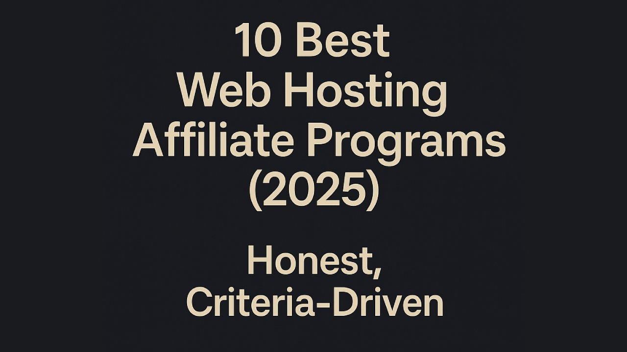 10 Best Web Hosting Affiliate Programs (2025): Honest, Criteria-Driven